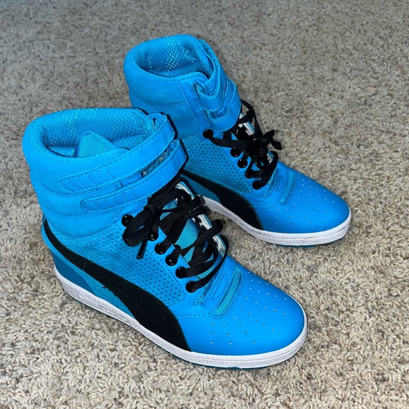 Puma | Shoes | Puma Blue Contact High Top | Poshmark